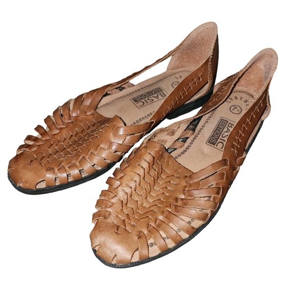 Basic Editions | Shoes | Vintage Leather Brown Basic Editions Loafer Slip On Sandals | Poshmark